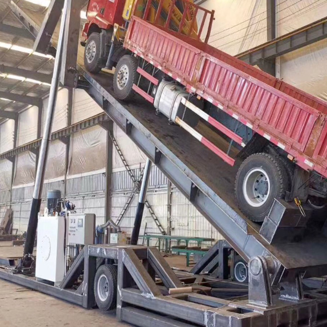 Enclosed Hydraulic Truck Unloader With Side And Backward Flipping For ...